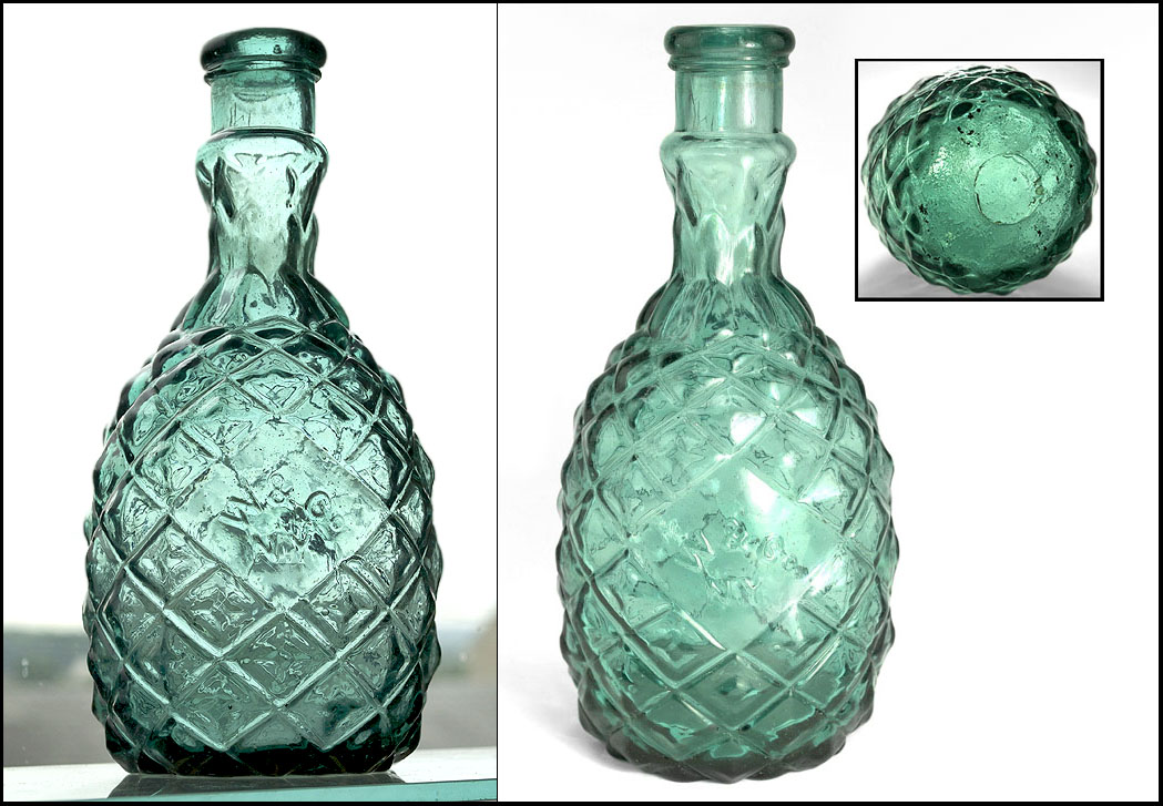 Blue Green Pineapple Bitters - Antique Bottles at Auction